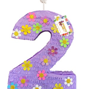 Sale! New! Number Two Pinata Lavender Color With Daisy Flowers Two ...