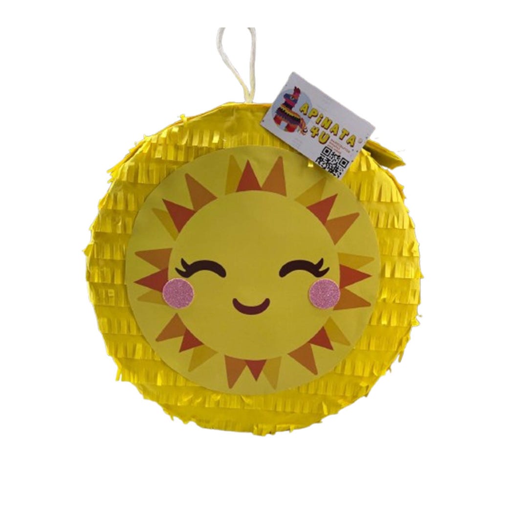 Yellow Smiling Sunshine Pinata, Sun Theme Party Decoration, Tropical ...