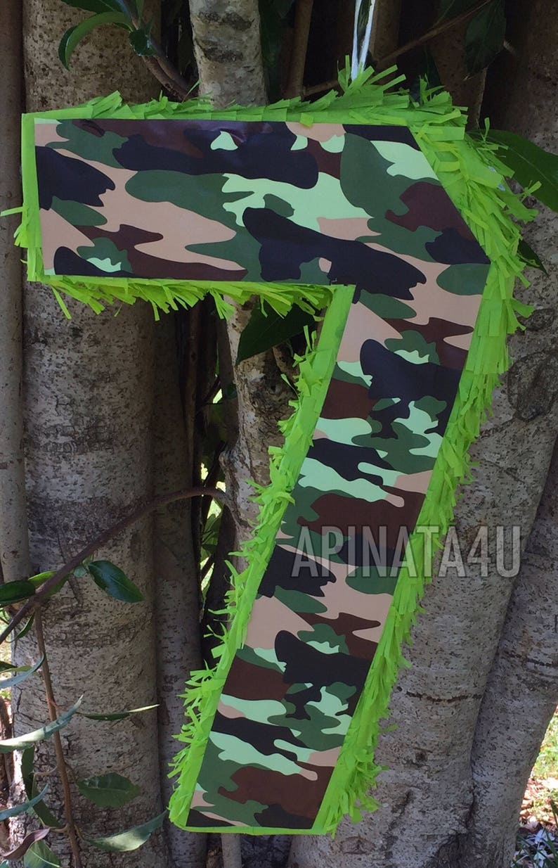 Woodland Camouflage Number One Pinata 20" Tall Camo Theme Party - Etsy