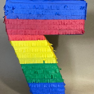 20” Tall Number Seven Pinata Building Block Themed Bricks Party ...