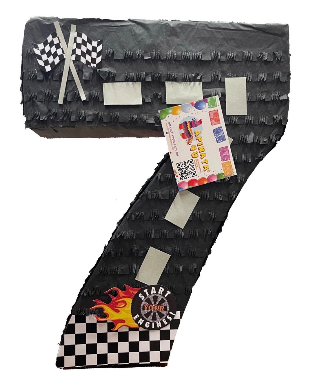 Sale! 20” Tall Number Seventh Pinata Seventh Birthday Race Car Party ...