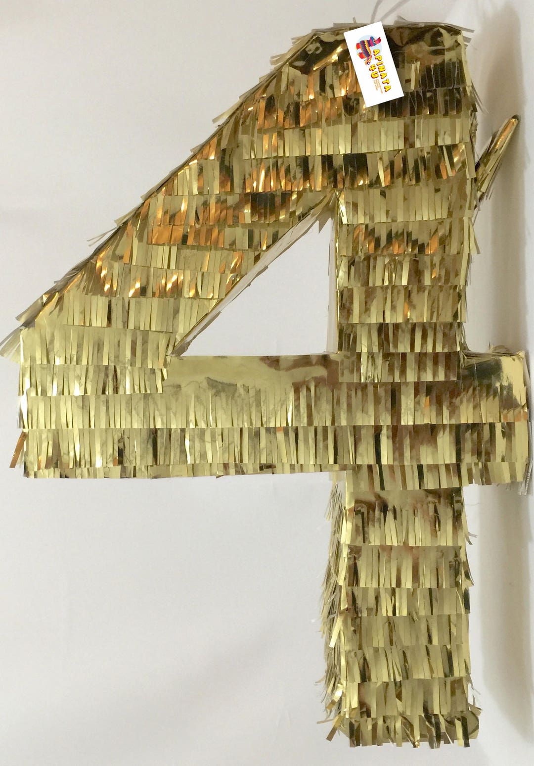 20'' Tall Number Four Piñata Gold Color - Etsy