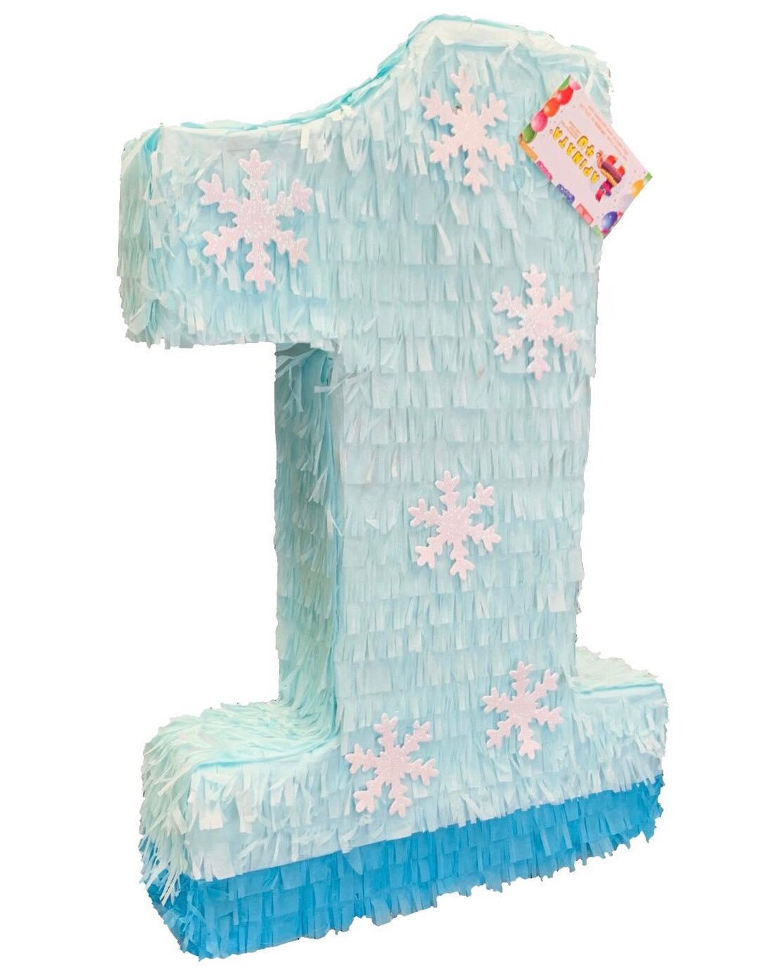 20" Tall Winter Number One Pinata With Snowflakes Accents Winter Themed ...