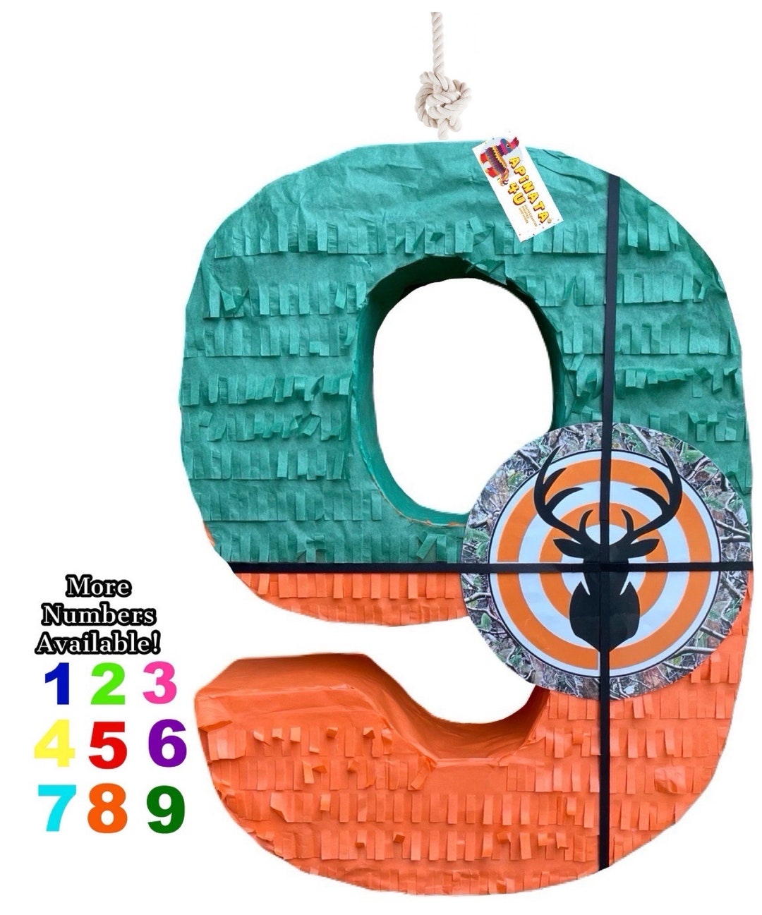 20" Tall Hunting Camouflage Pinata Number Seven 7th Birthday Hunting ...