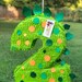 20'' Tall Number Two Pinata Second Birthday Pinata Bright Green ...