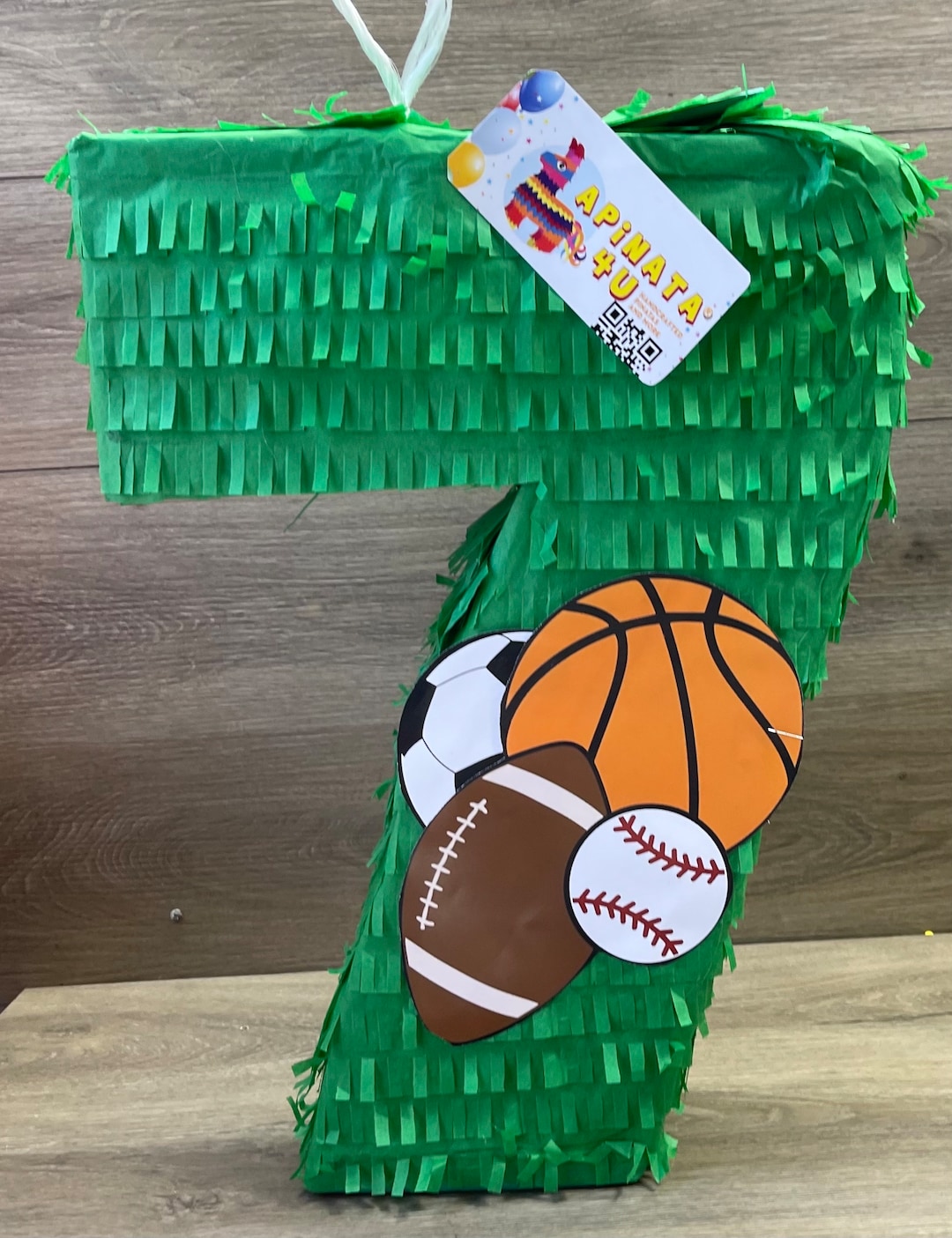 Sale! Ready to Ship! 20'' Tall Green Number Seven Pinata Sports Theme ...
