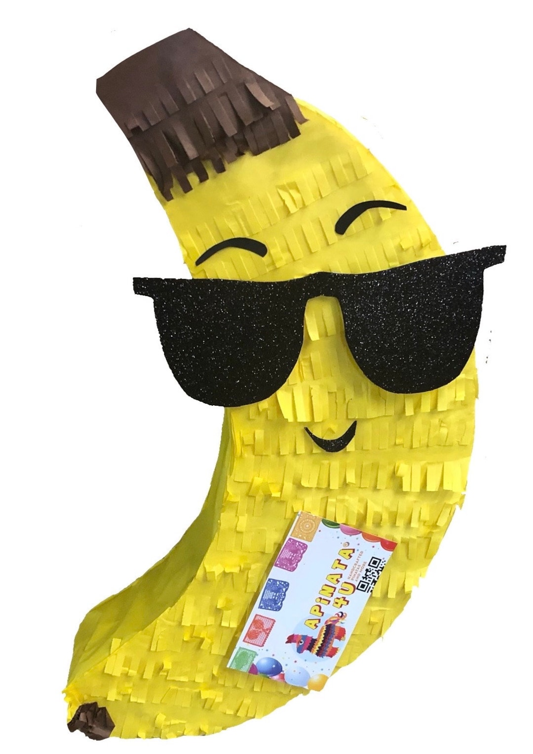 20 Inch Tall Banana With Sunglasses Pinata, Yellow Monkey Theme Party ...