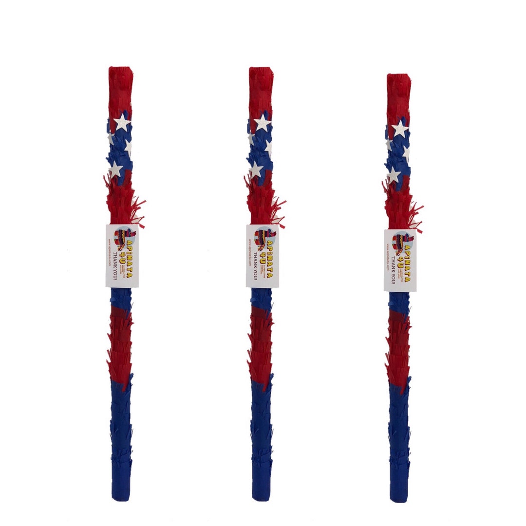 20 Inch Patriotic Theme Wooden Pinata Stick, Sturdy Hand Decorated ...