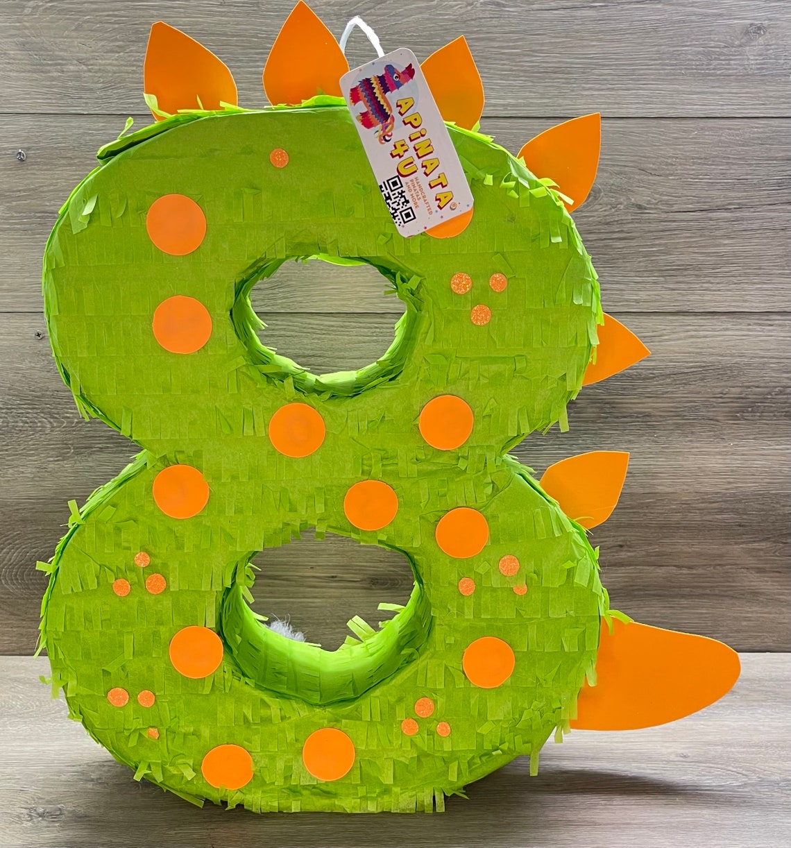 20” Tall Number Eight Pinata Eight Birthday Pinata Bright Green ...