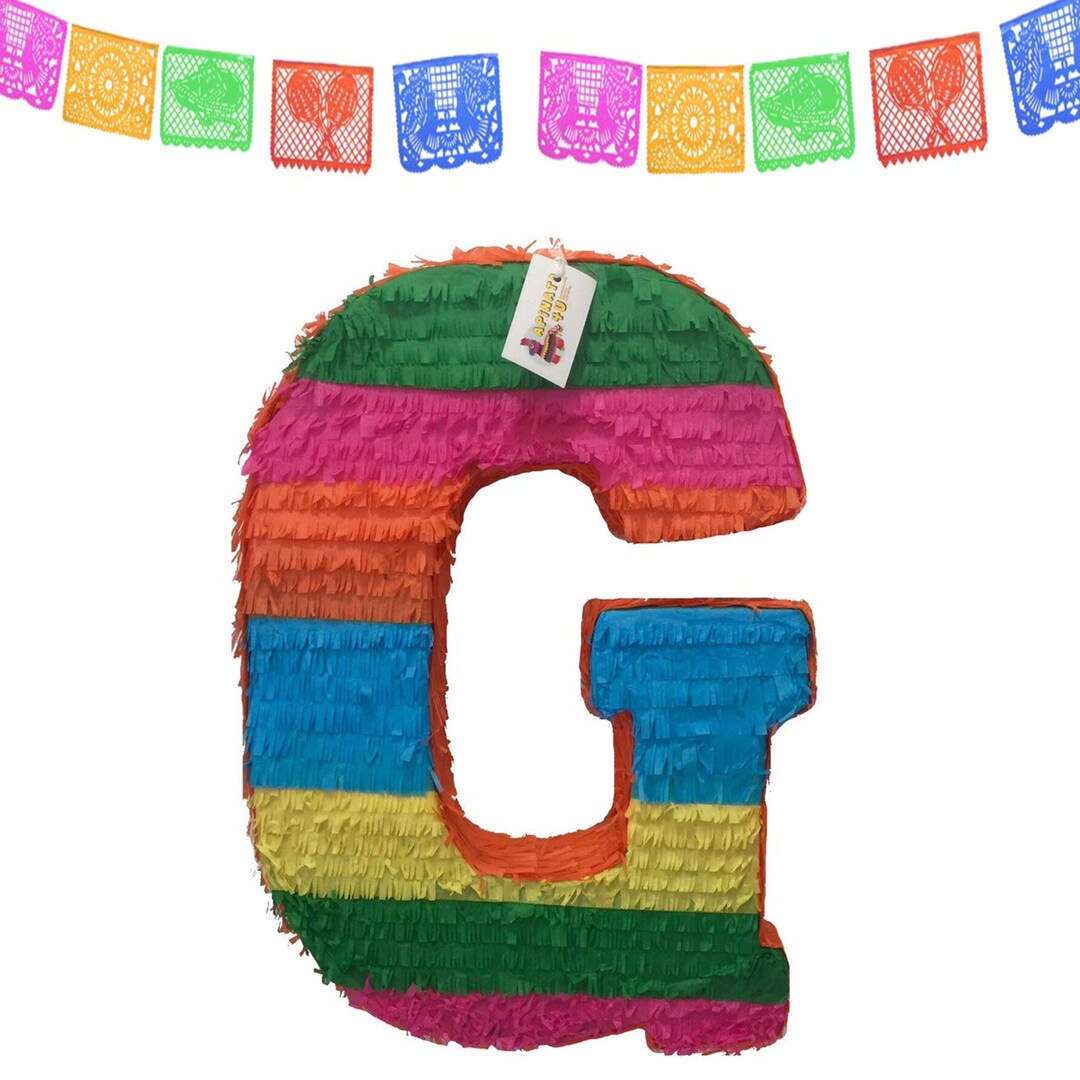 Letter G Pinata 20" Tall Multicolored Fiesta Theme Party Cinco De Mayo ...