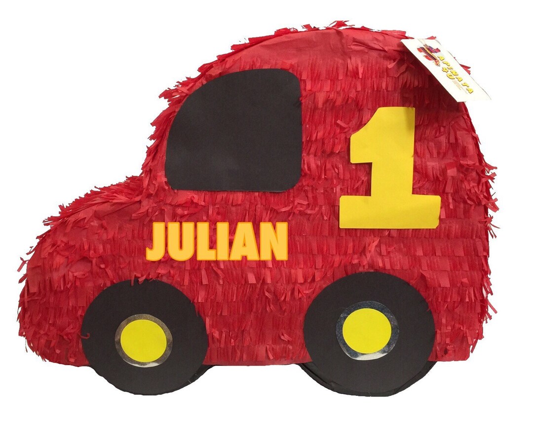 Personalized Red Car Theme Pinata - Etsy