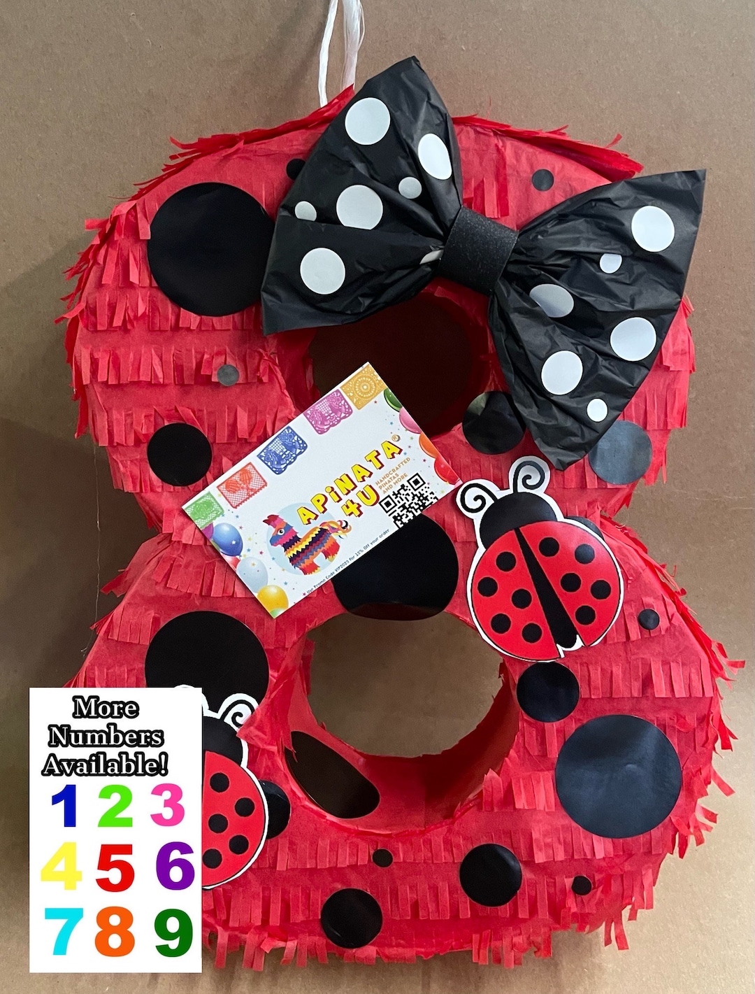 Number Eight Pinata, Ladybug Birthday Party Decoration - Etsy