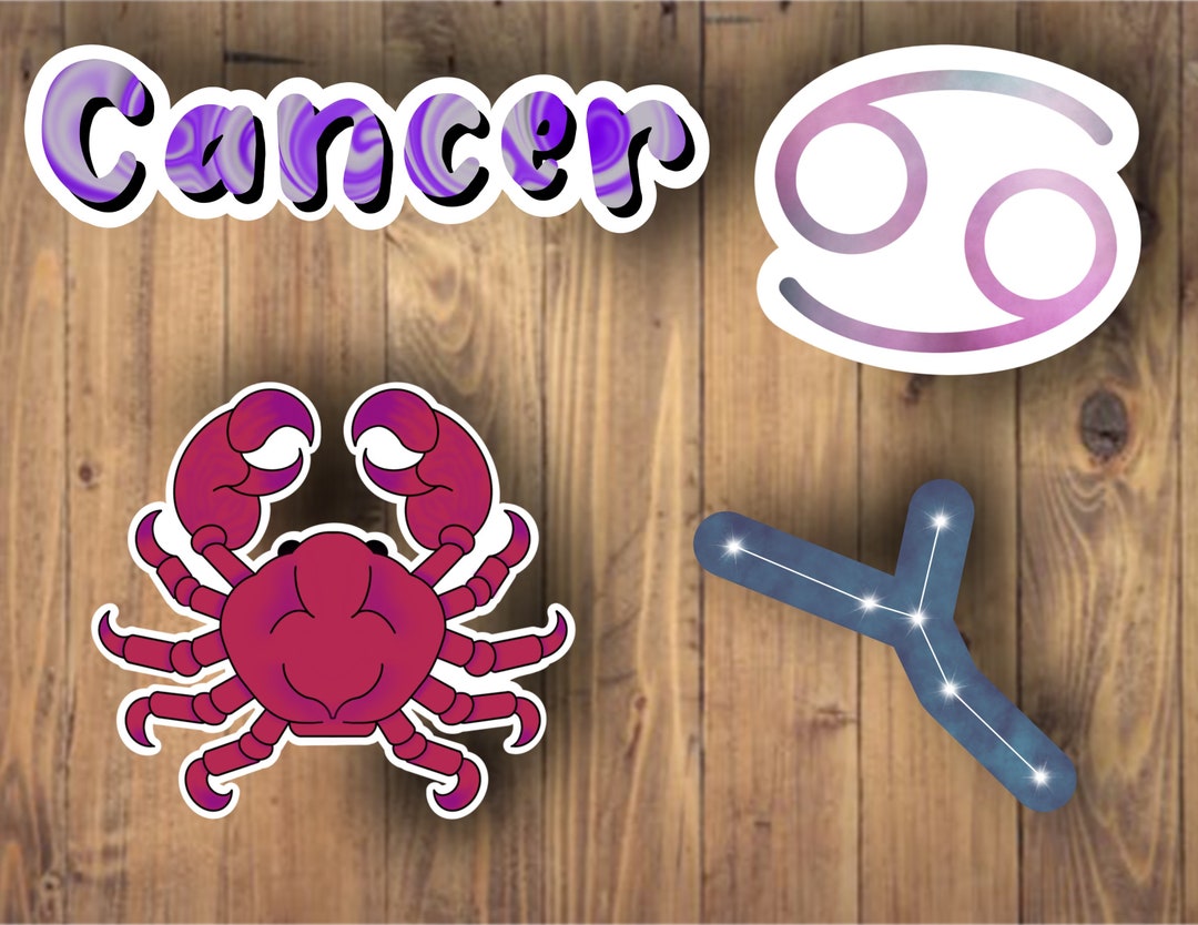 Cancer Stickers/ Zodiac Stickers/ Water Bottle and Laptop Stickers - Etsy
