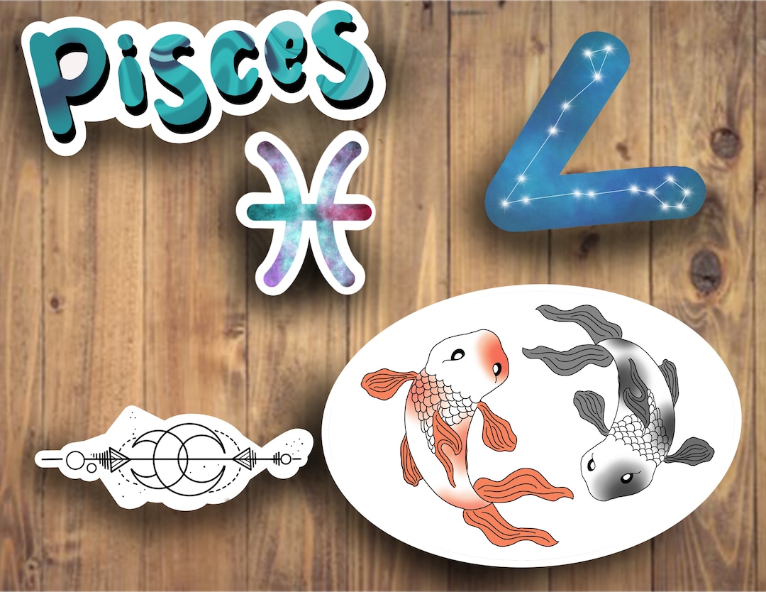 Pisces Stickers/ Zodiac Stickers/ Water Bottle and Laptop Stickers - Etsy