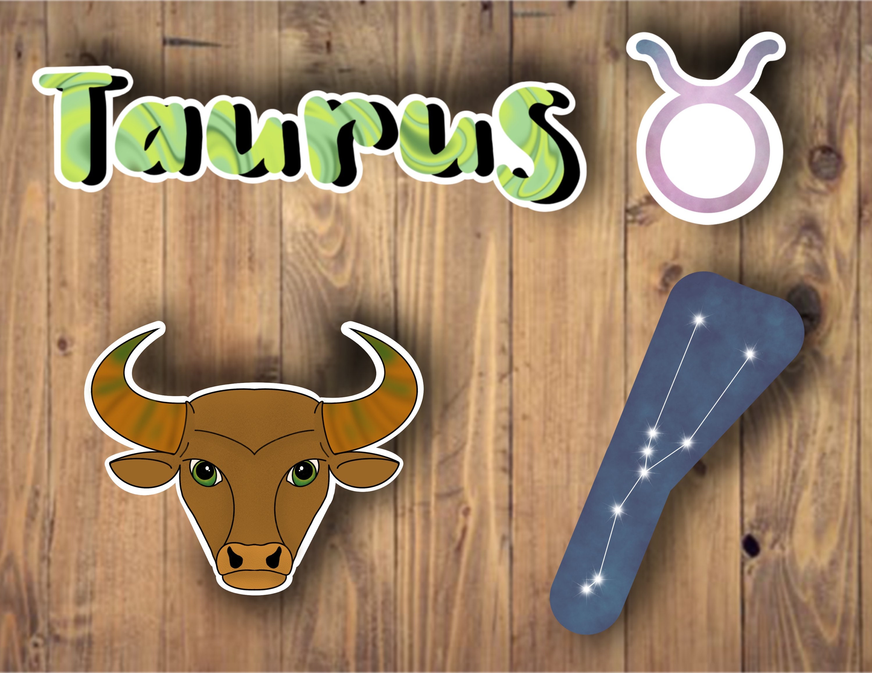 Taurus Stickers/ Zodiac Stickers/ Water Bottle and Laptop Stickers - Etsy