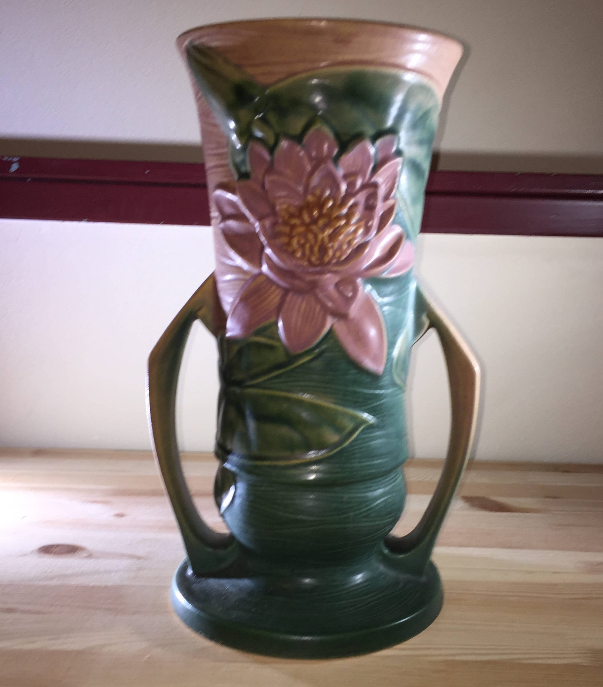 Large 15" Roseville Water Lily Vase - Etsy