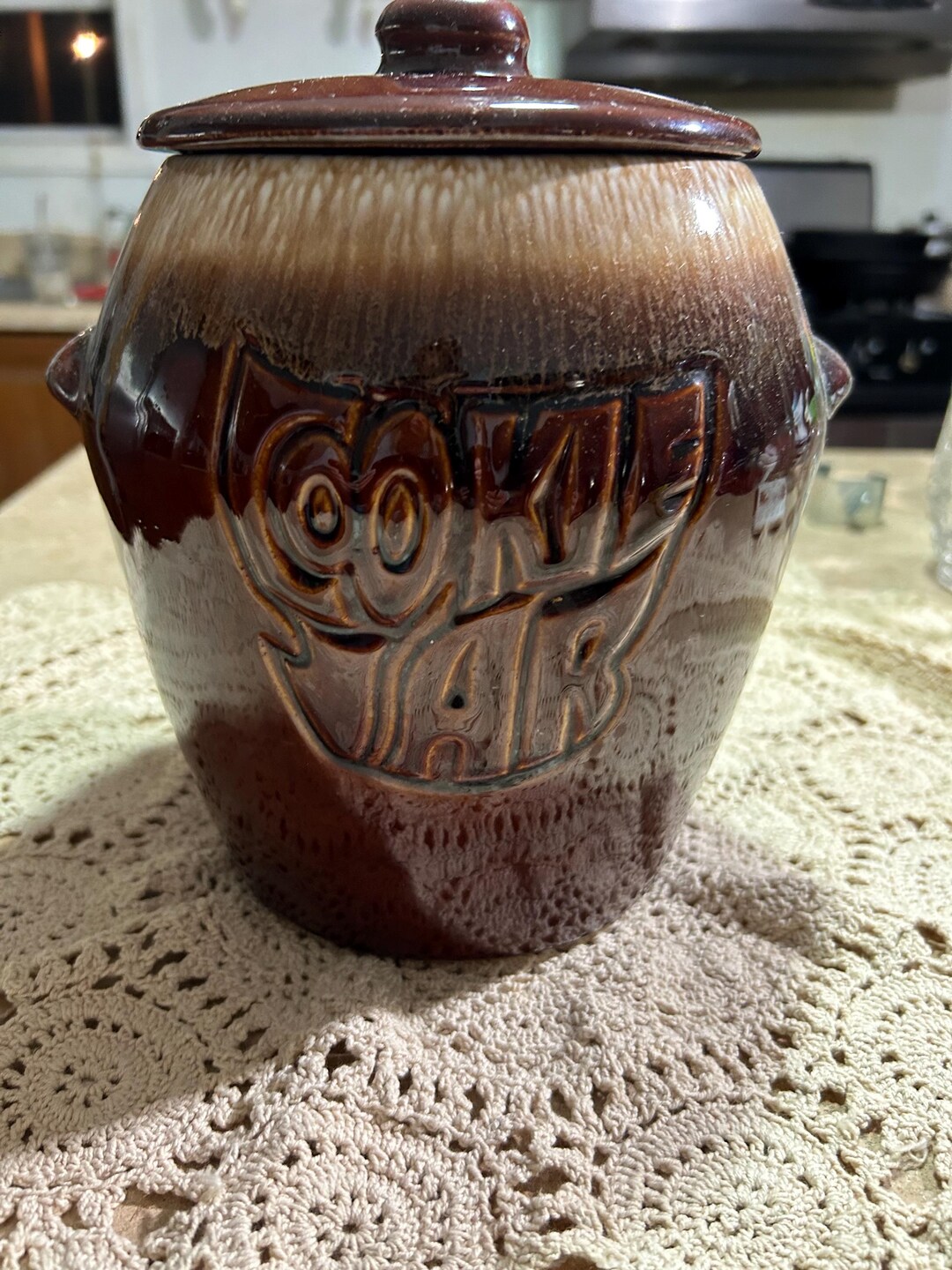 Vintage Mccoy Cookie Jar, Cookie Jar Words Graphics, Crock-style With ...