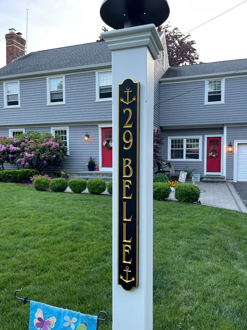 Personalized Vertical Welcome Marker Carved Wood Features Country ...