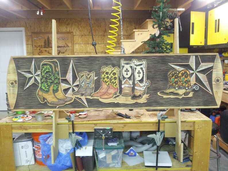 These Boots Custom Wall Hanging Rustic Wall Decor Makes a | Etsy