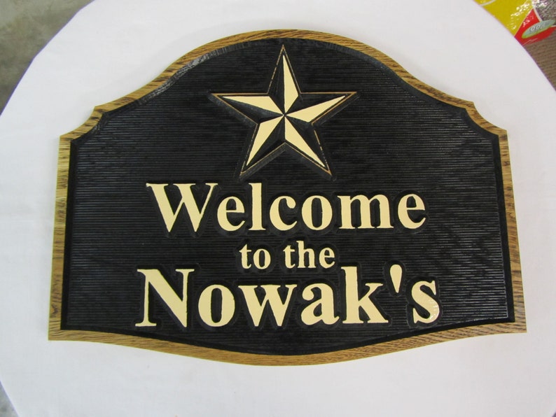 Personalized Texas Star Address Marker Carved Wood Sign Home - Etsy