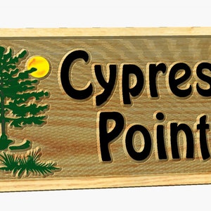 Personalized Welcome / Address Sign Featuring a Beautiful Cypress Tree ...