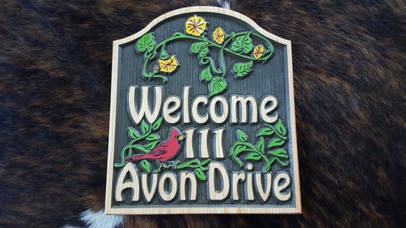 Colorful Address or Welcome Sign Highlighted by Vines | Etsy