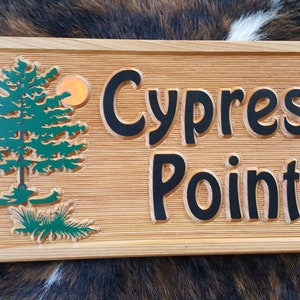 Personalized Welcome / Address Sign Featuring a Beautiful Cypress Tree ...