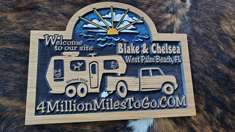 5th Wheel RV Sign - Camping Life is Good - Carved Wood Hand Painted ...