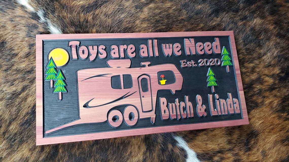 Personalized 5th Wheel RV Toy Hauler Sign Camping Sign - Etsy