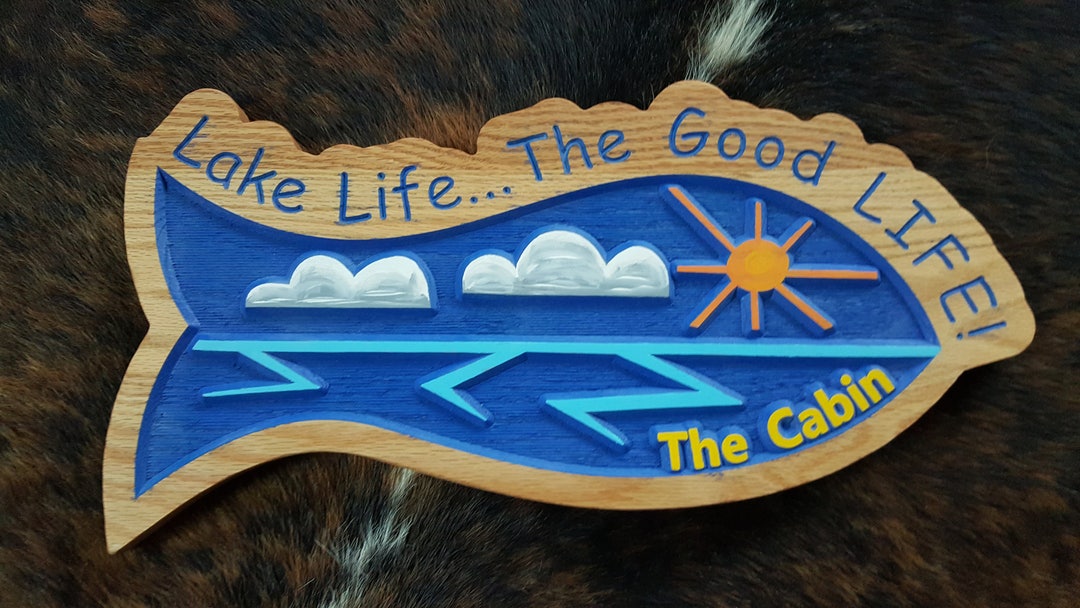 A Colorful and Fun Personalized Lake, Beach, or Island House Sign - Etsy