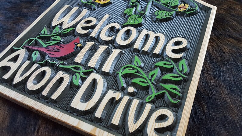 Colorful Address or Welcome Sign Highlighted by Vines | Etsy