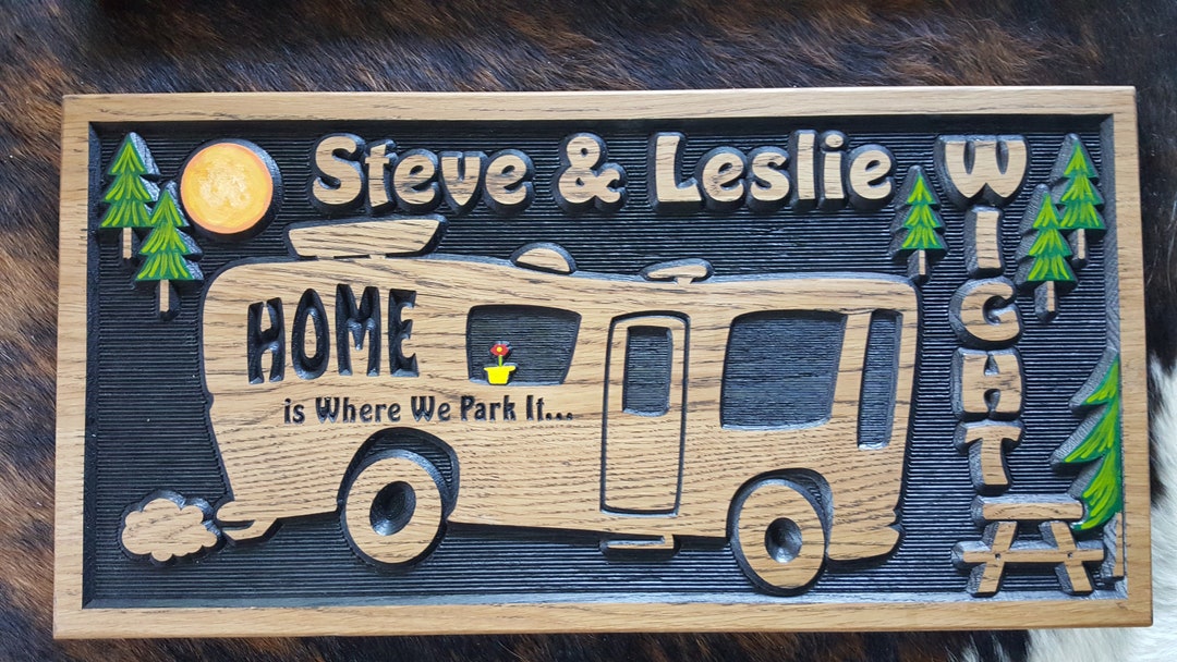 Personalized RV Class A Sign - Camping - Home is Where You Park It ...