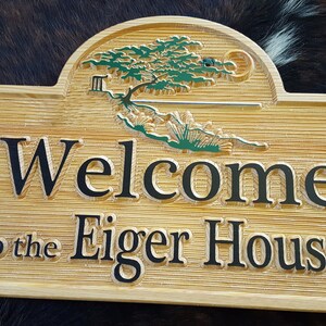 Personalized Welcome / Address Sign Featuring a Beautiful Cypress Tree ...