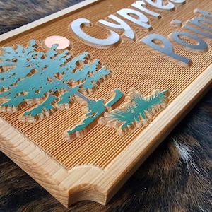 Personalized Welcome / Address Sign Featuring a Beautiful Cypress Tree ...