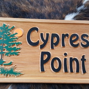 Personalized Welcome / Address Sign Featuring a Beautiful Cypress Tree ...