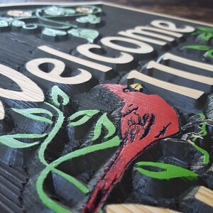 Colorful Address or Welcome Sign - Highlighted by Vines, Flowers and a ...