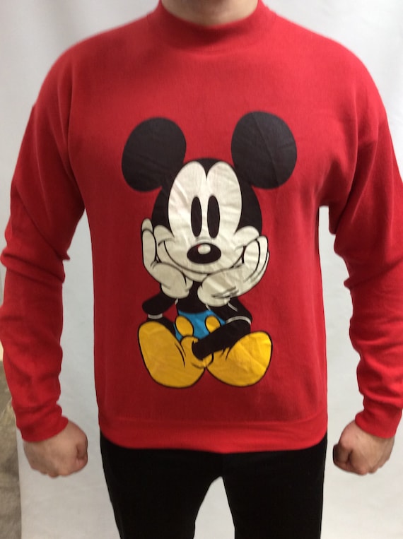 Vintage 90's Original Walt Disney Mickey Mouse Red Double Vintage 90's Original Walt Disney Mickey Mouse Red Double