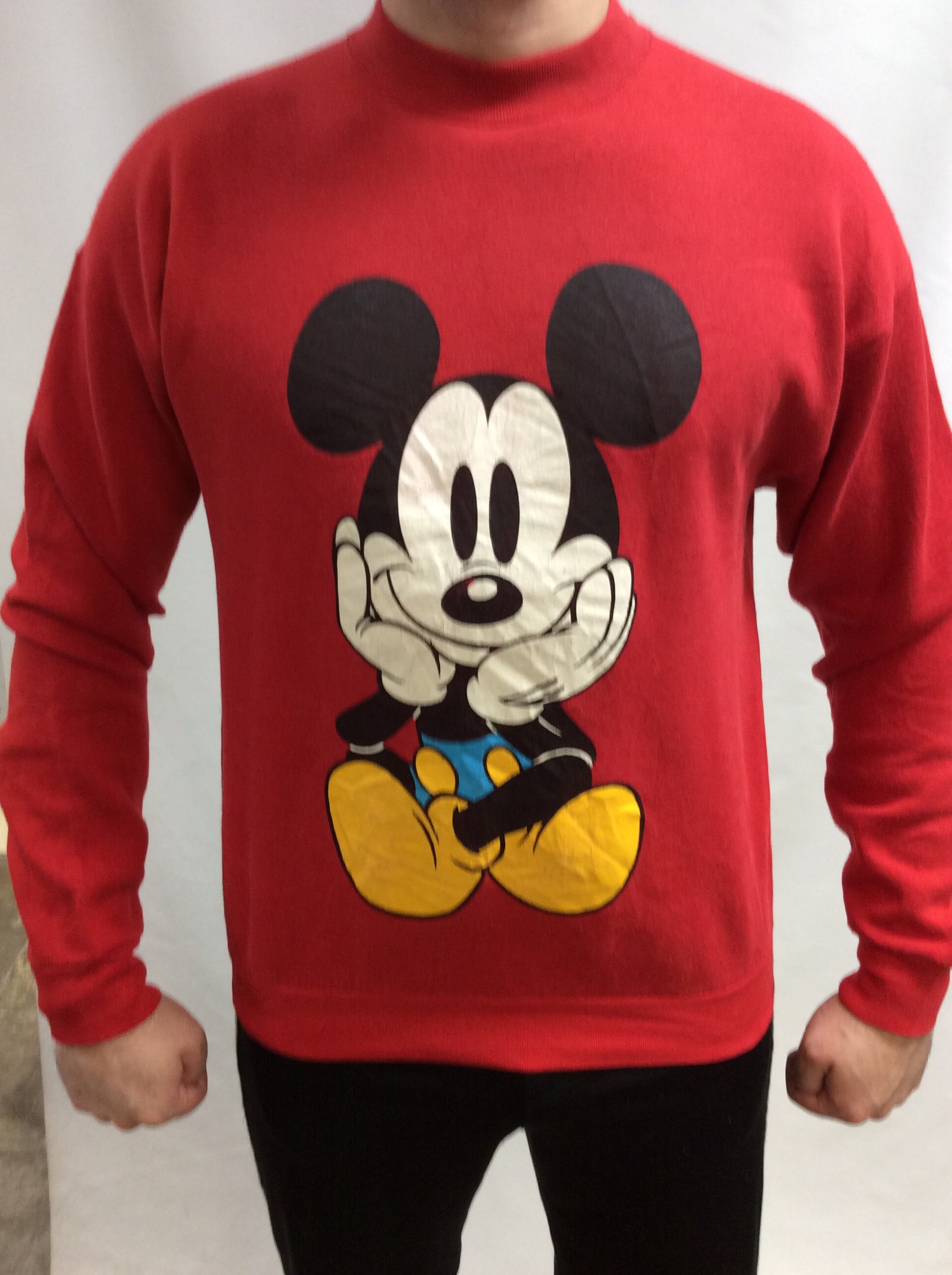 Vintage 90's Original Walt Disney Mickey Mouse Red Double Vintage 90's Original Walt Disney Mickey Mouse Red Double