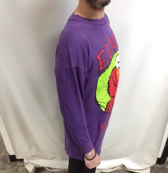 Vintage 90s Elmo Sweatshirt: Sleepy Sesame Street Pur… - Gem