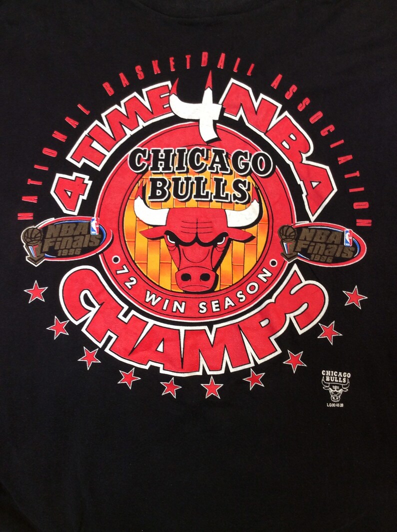 Vintage 90's 1996 Original Chicago Bulls Red and Black 4 - Etsy