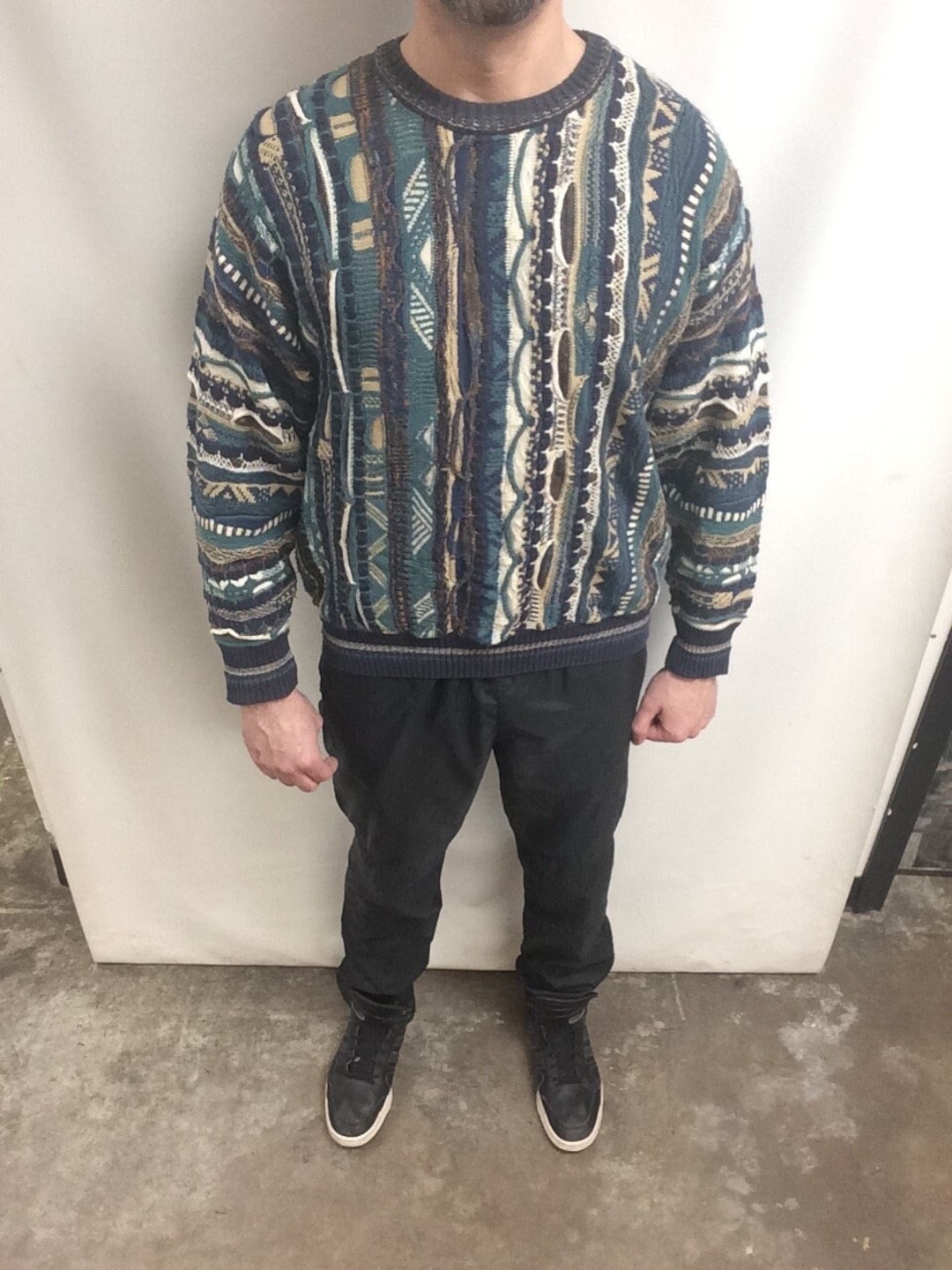 Vintage 90's Coogi Inspired Colorful Biggie Smalls Bill Cosby Picasso ...