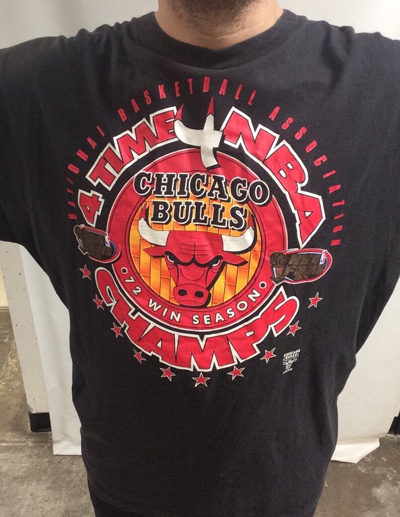 Vintage 90's 1996 Original Chicago Bulls Red and Black 4 - Etsy