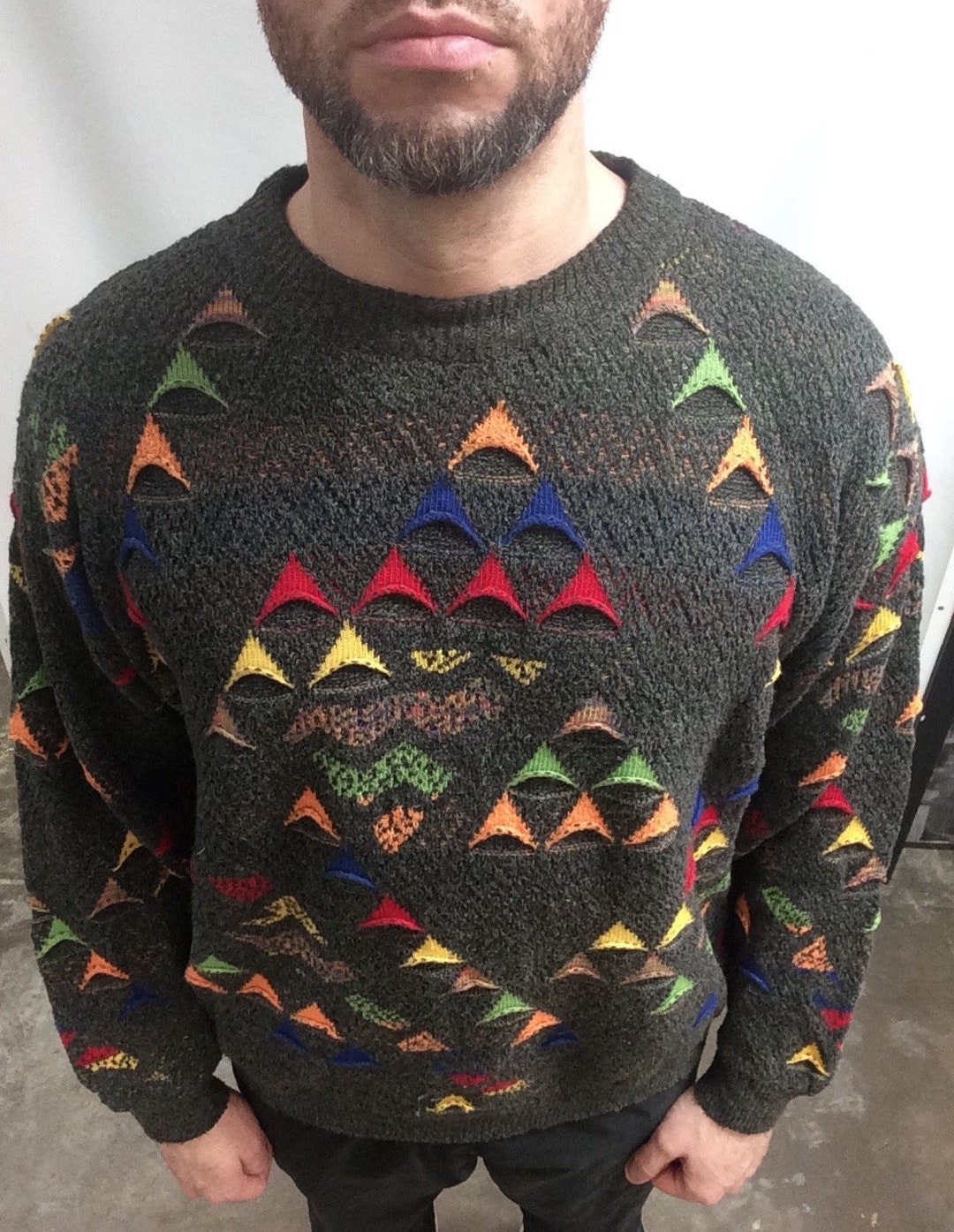 Vintage 90s Coogi INSPIRED Biggie Smalls Style Picasso Type Bright ...