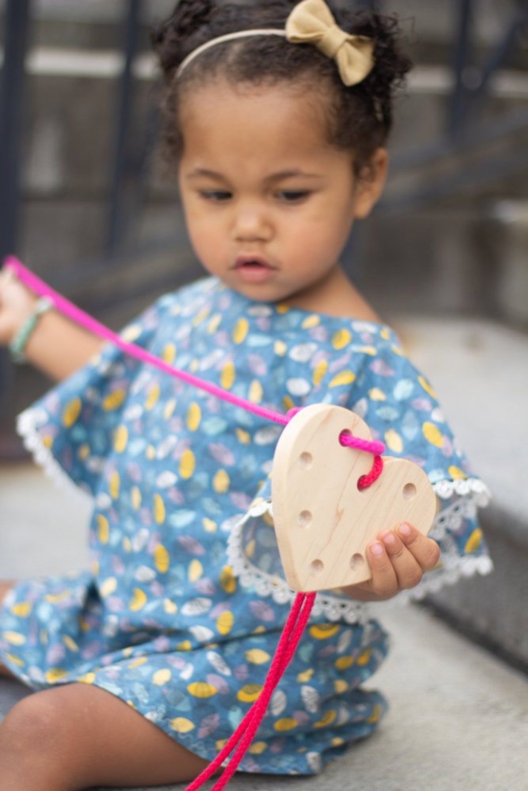 Wooden Lacing Toy, Heart Lacing Card, Valentines Gift for Kids ...