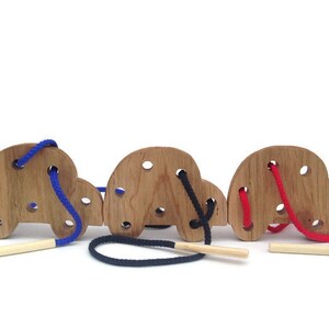 Wood Car Lacing Toy, Gifts for Children, Montessori Toddler, Waldorf ...