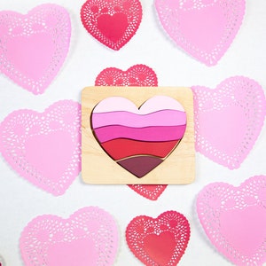 Wood Heart Puzzle, Valentines Gifts for Kids, Wooden Heart Toy ...