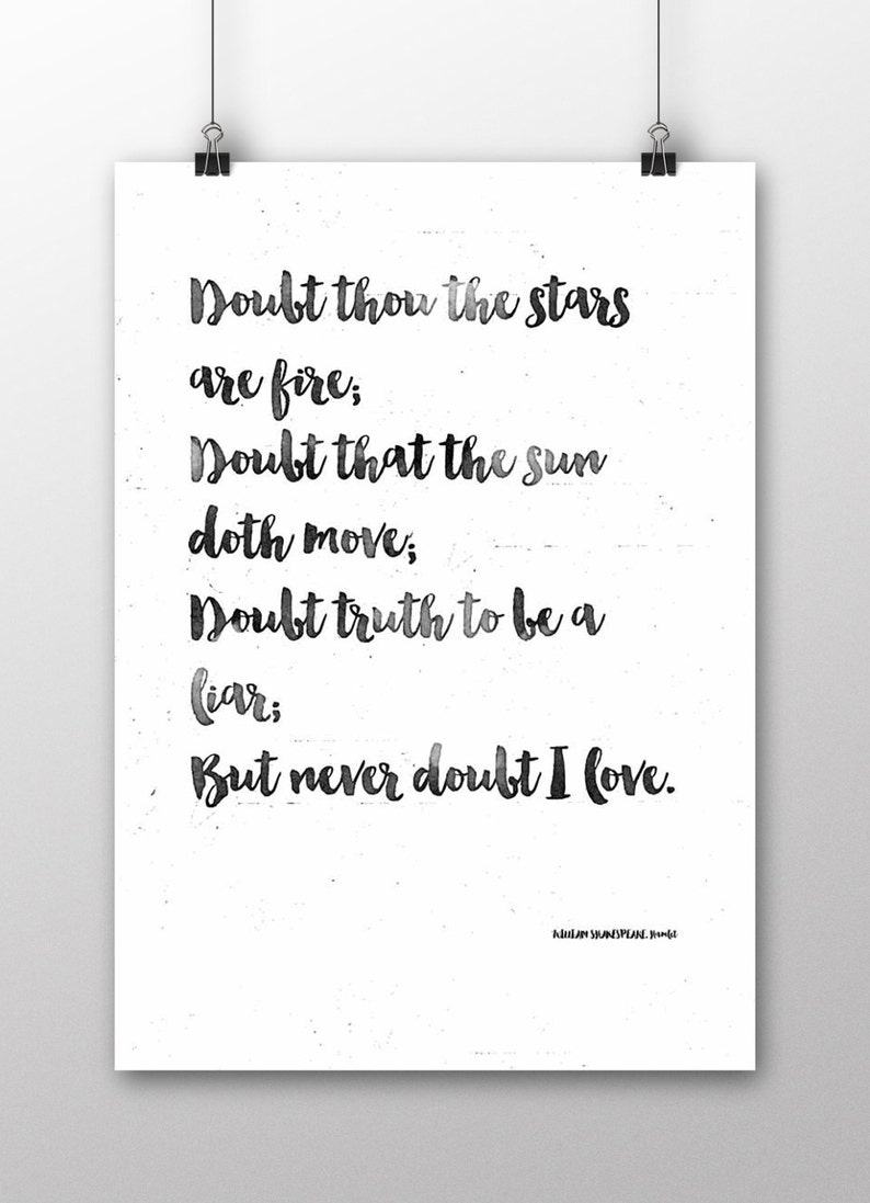 Doubt Thou the Stars Are Fire - Hamlet Art Quote, Shakespeare ...