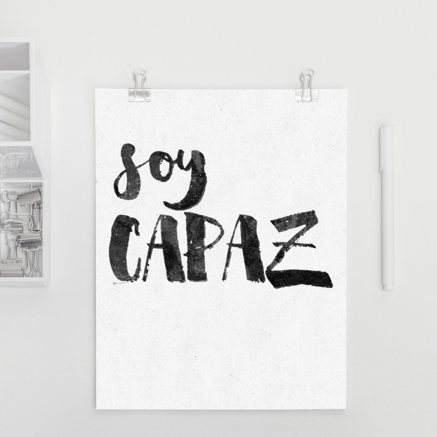Soy CAPAZ I AM CAPABLE in Spanish, Empowerment Quote Poster Art ...