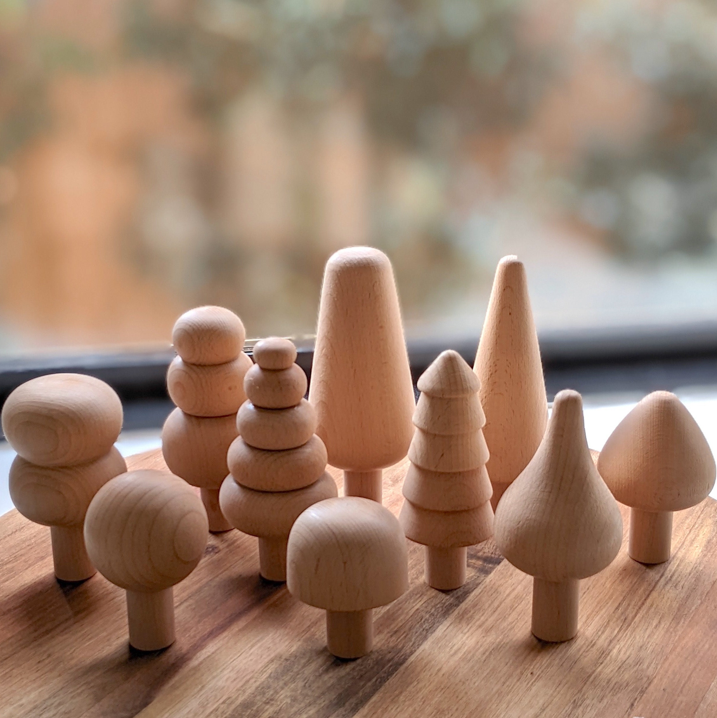 Wooden Tree, Plants, Forest for Kids Pretend Play, DIY Painting ...