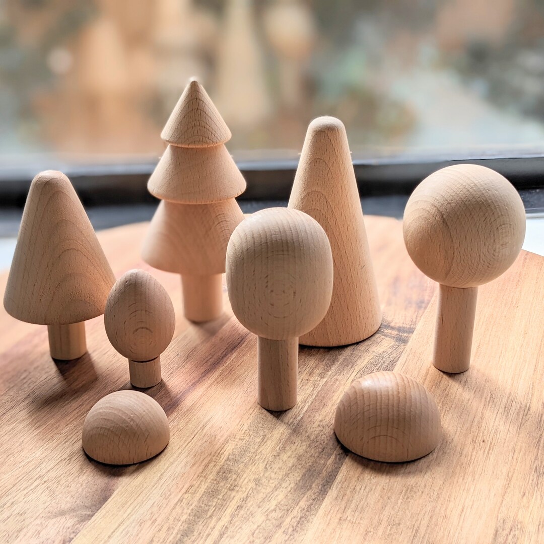 Wooden Tree, Plants, Forest for Kids Pretend Play, DIY Painting ...